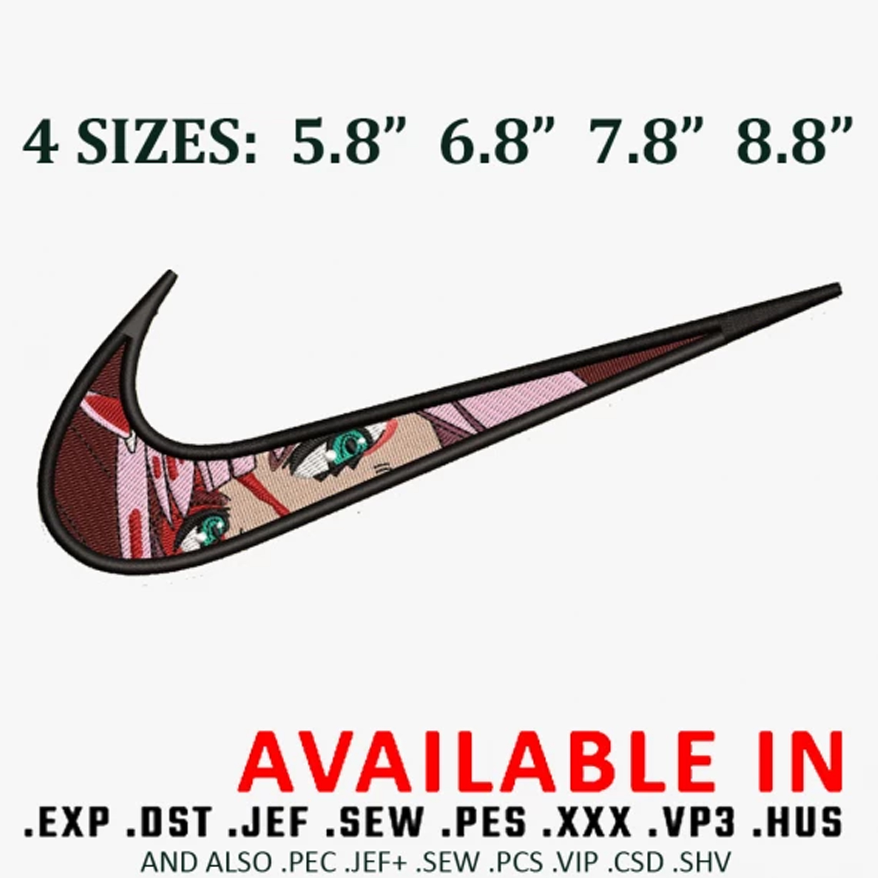 Zero two eyes embroidery design, Zero two Embroidery, Anime | Inspire ...