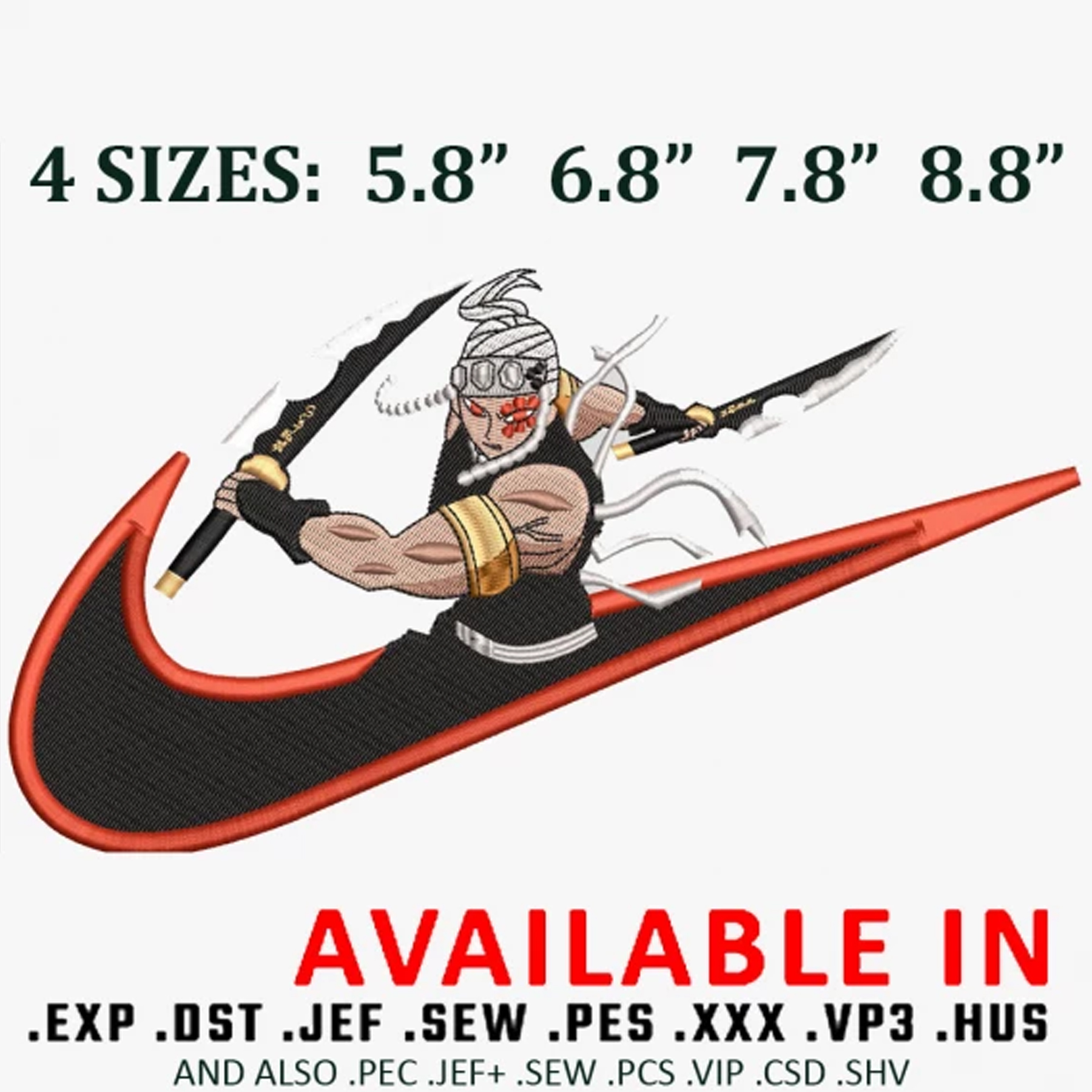 Tengen swoosh embroidery design, Demon slayer Embroidery, Em | Inspire ...