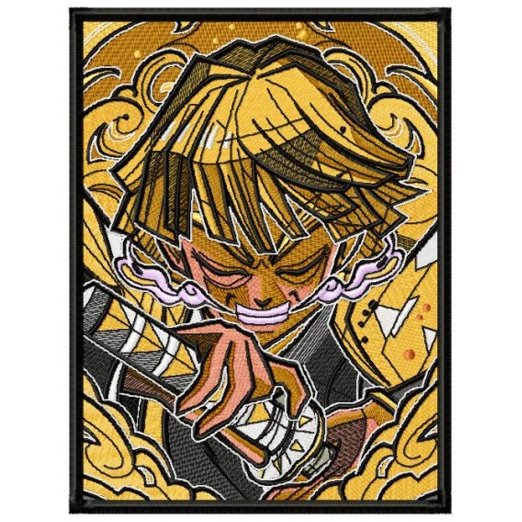 Zenitsu poster embroidery design,Demon slayer Embroidery, Em | Inspire ...