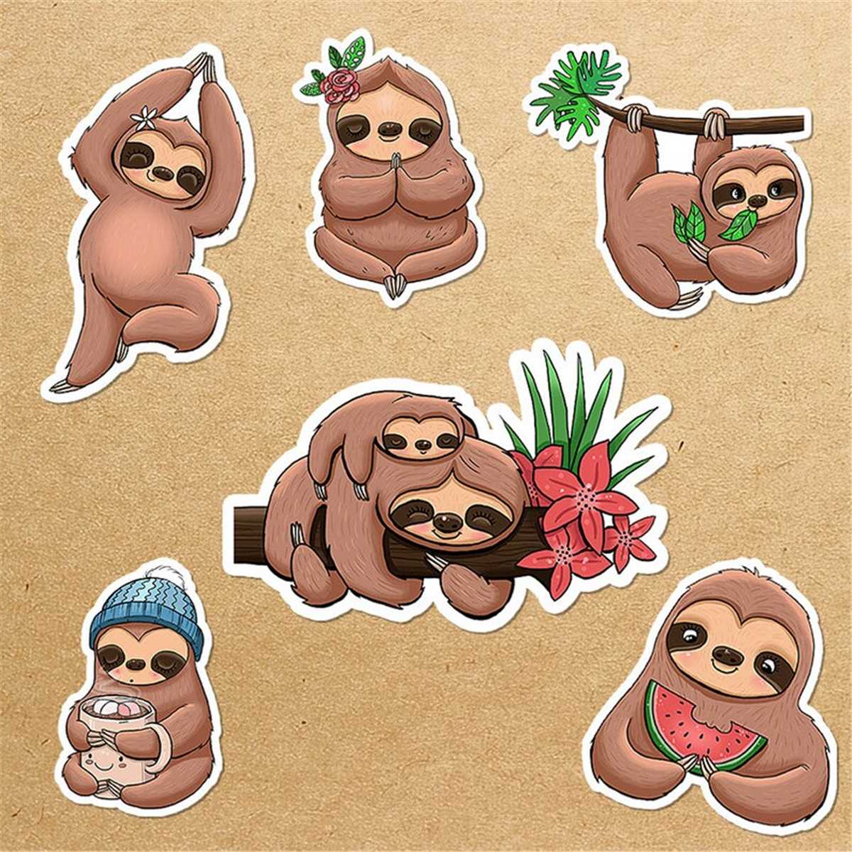 Cute Sloth Sticker Bundle, Sticker PNG Bundle, Printable Sti | Inspire ...