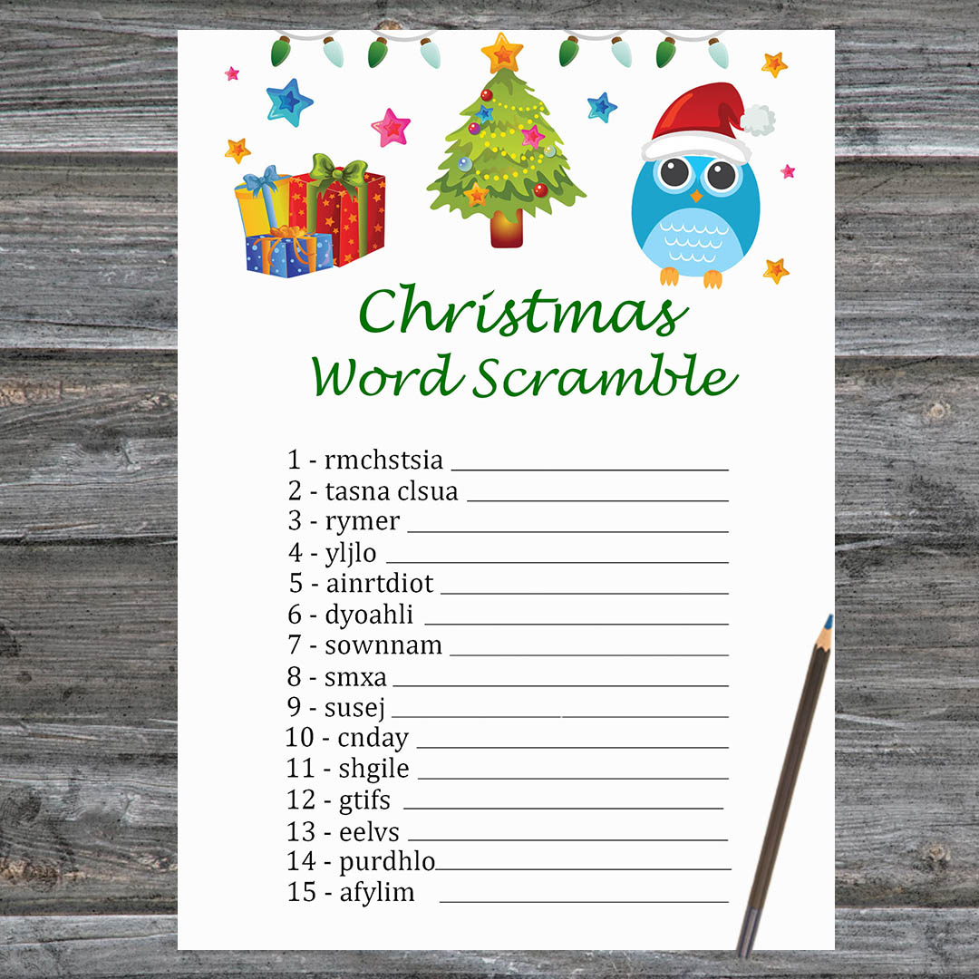 Christmas party games,Christmas Word Scramble Game Printable - Inspire ...