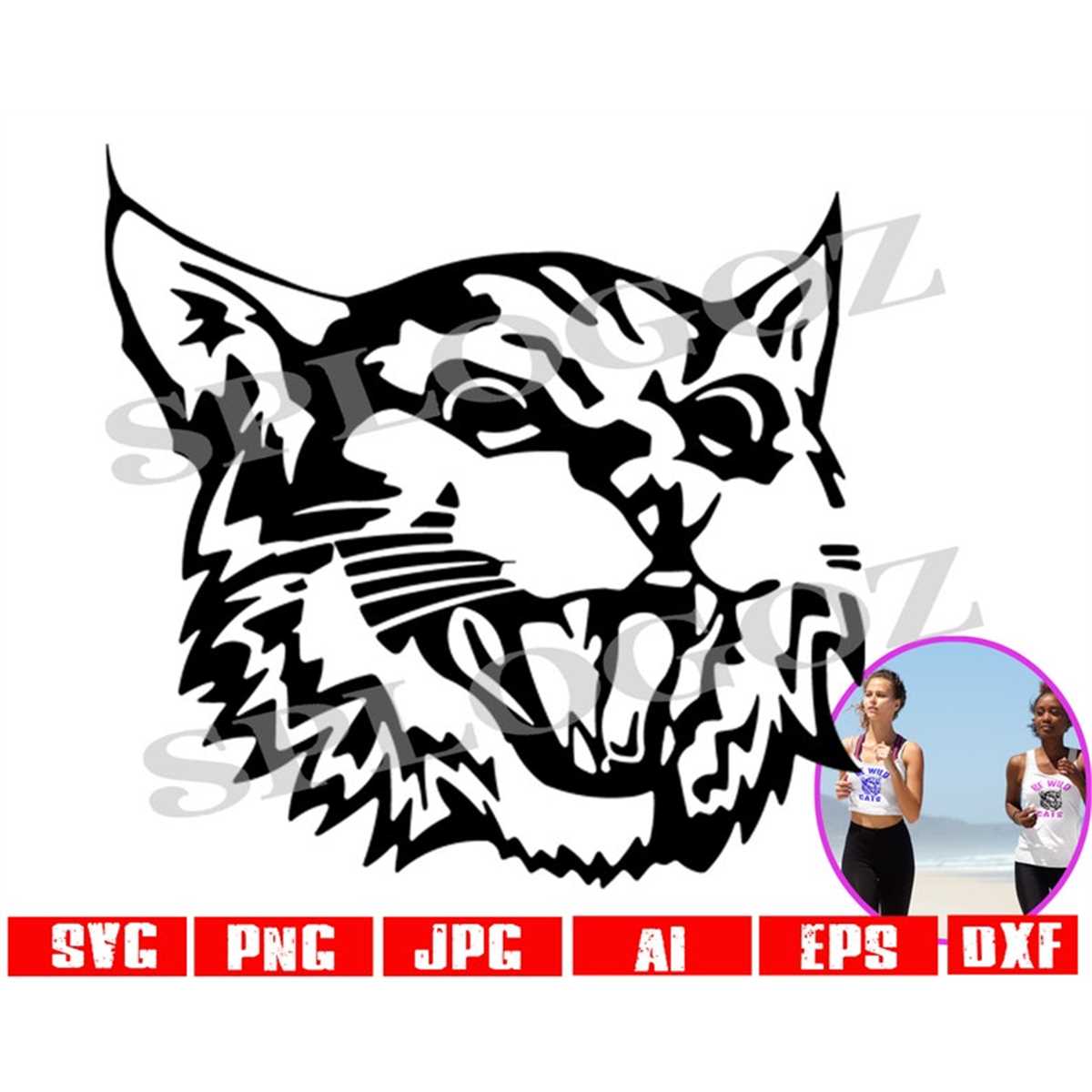 Wildcat svg mascot cut file, Cricut,Cameo,Sizzix,Pazzles,Dec | Inspire ...