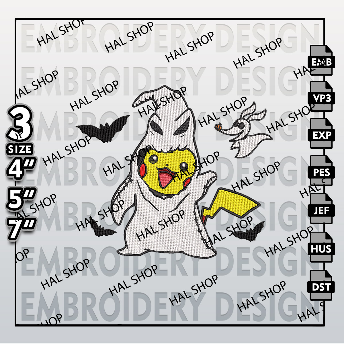 Pokemon Machine Embroidery Designs, Pikachu Oogie Boogie Hal | Inspire ...