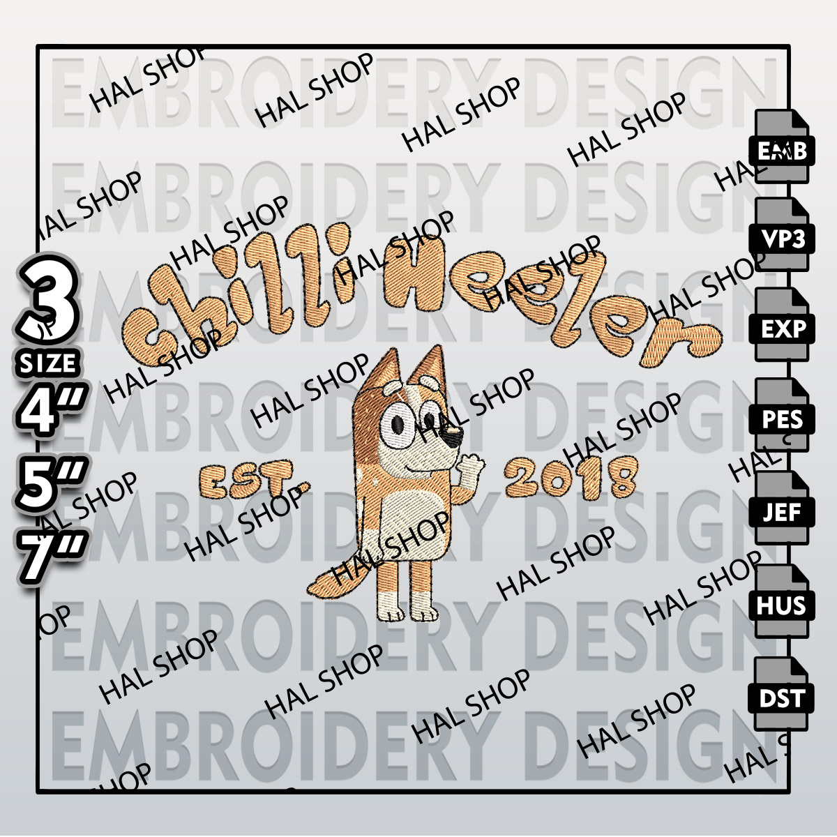 Bluey Machine Embroidery Designs, Digital Download, Bluey Ch | Inspire ...