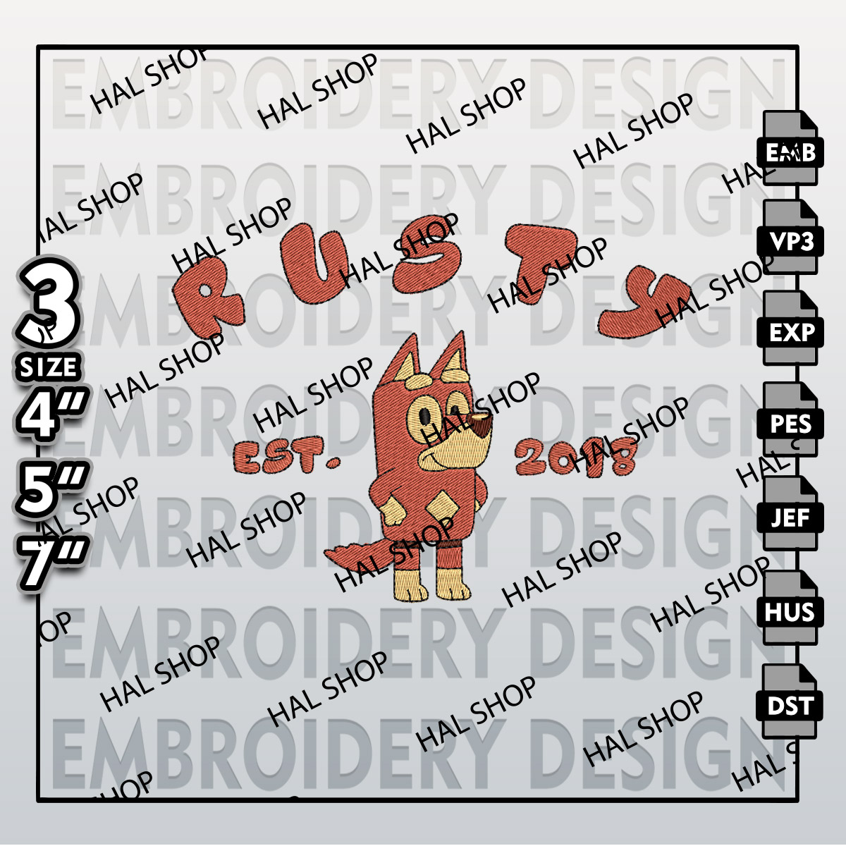 Bluey Machine Embroidery Designs, Digital Download, Bluey Ru | Inspire ...