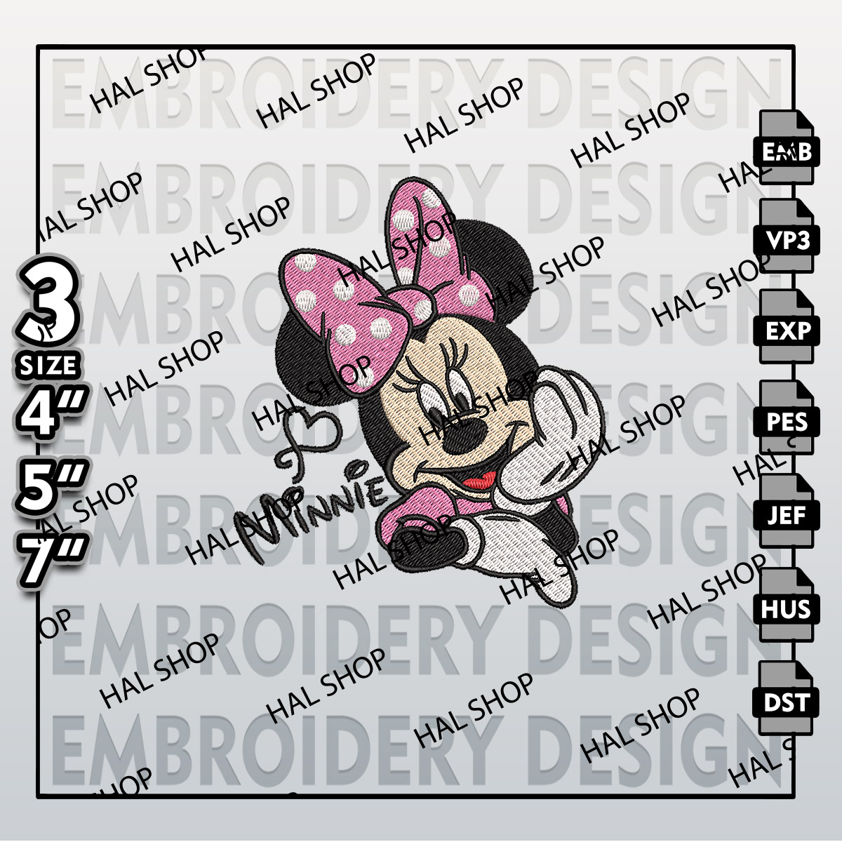 Minnie Mouse Embroidery, Minnie Mouse Embroidery files, Disn | Inspire ...