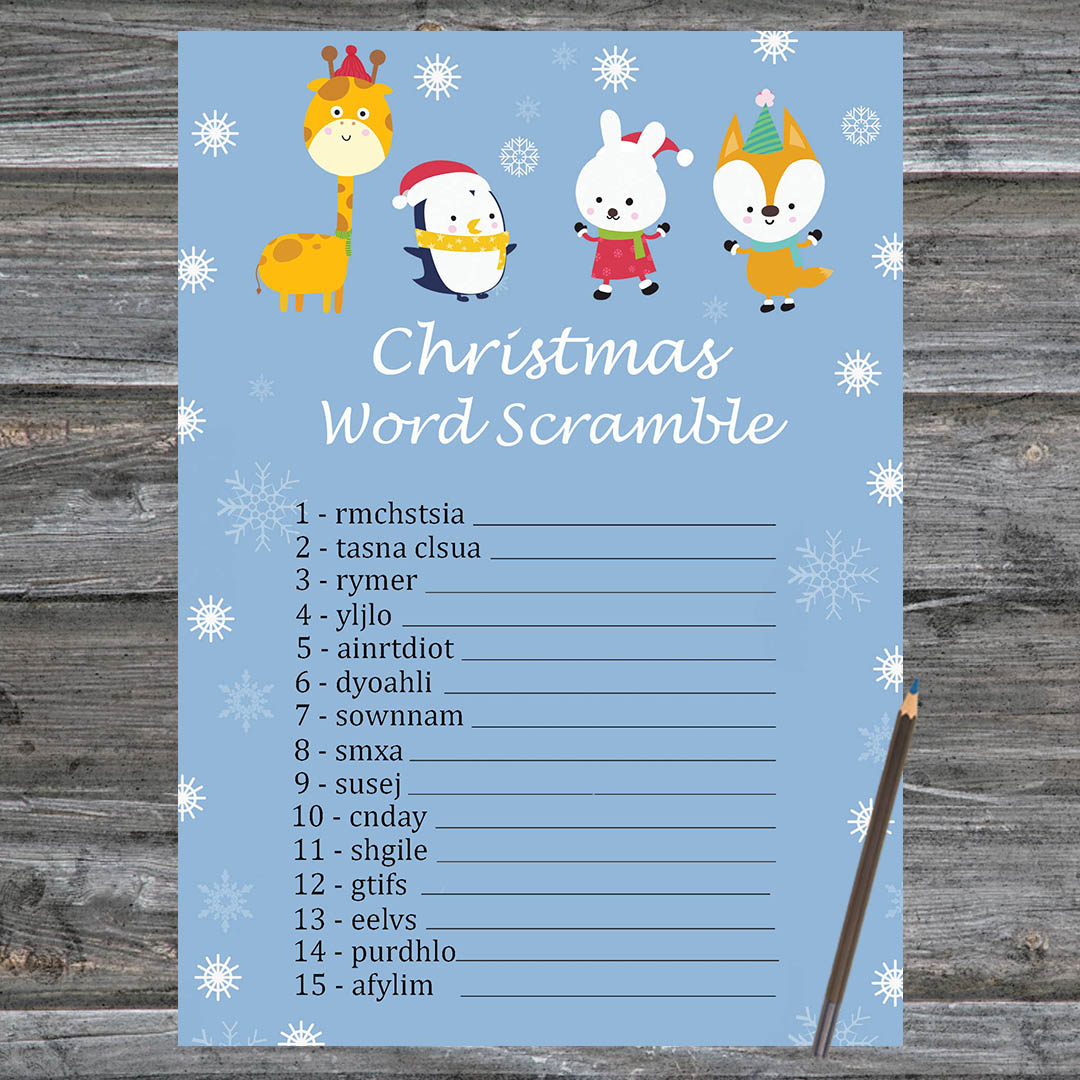 Christmas party games,Christmas Word Scramble Game Printable | Inspire ...