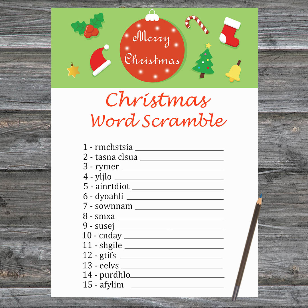 Christmas party games,Christmas Word Scramble Game Printable | Inspire ...