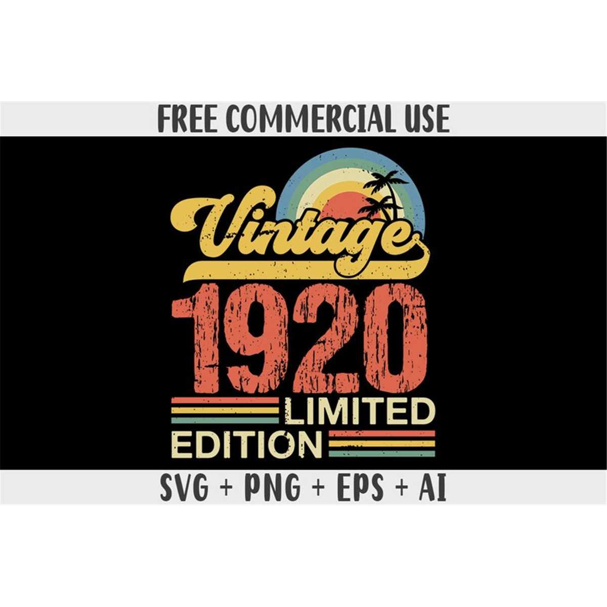 Distressed Retro vintage Sunset 1920 limited edition SVG PNG | Inspire ...