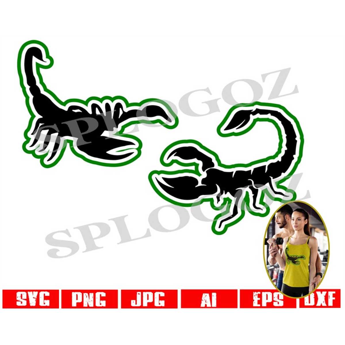 Scorpion mascot cut file with outline, Scorpion SVG, Scorpio | Inspire ...