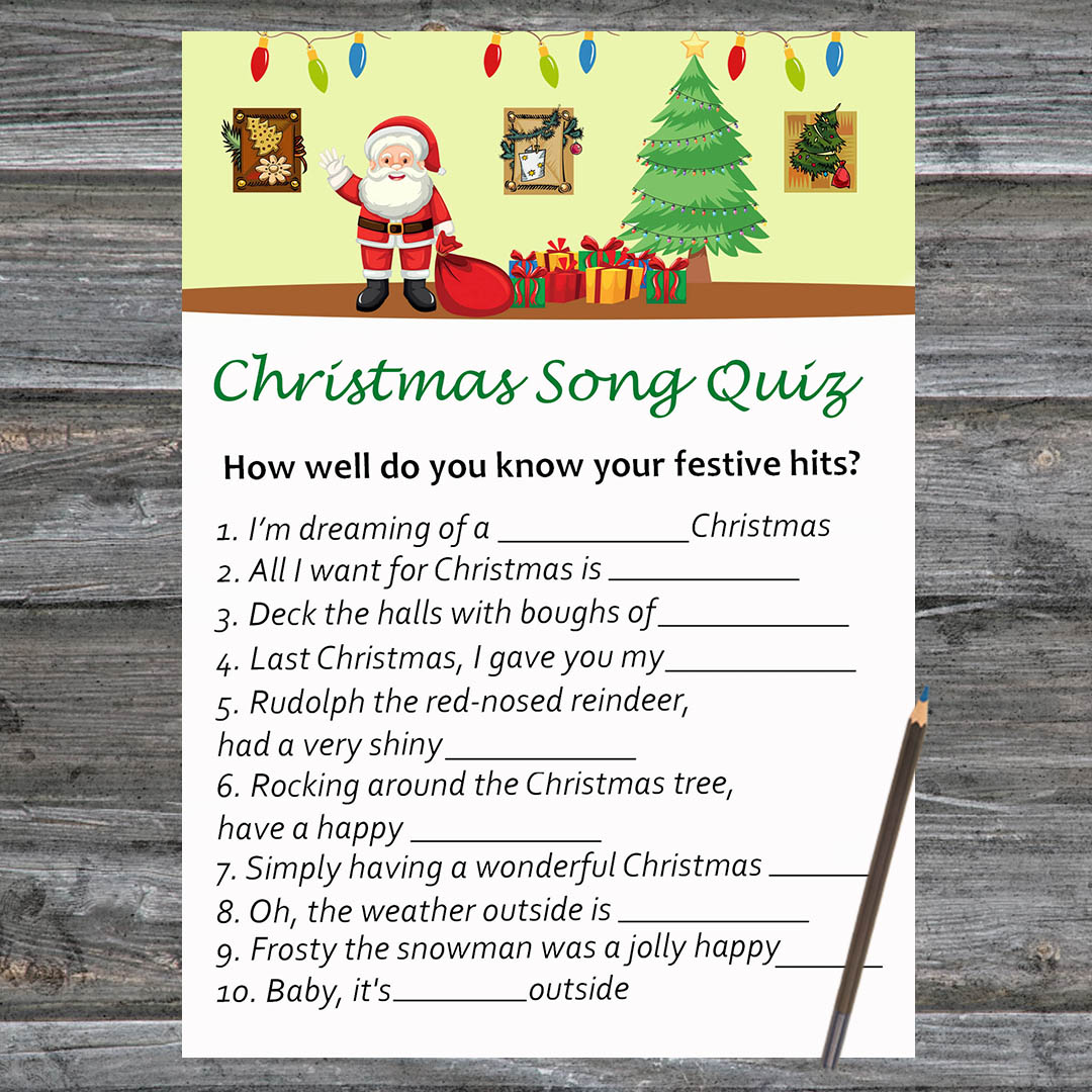 Christmas party games,Christmas Song Trivia Game Printable,H | Inspire ...