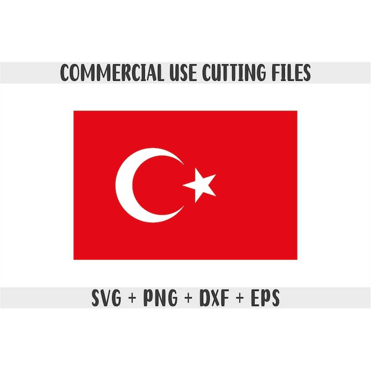 Turkey flag SVG Original colors, Turkey Flag Png, Commercial - Inspire ...