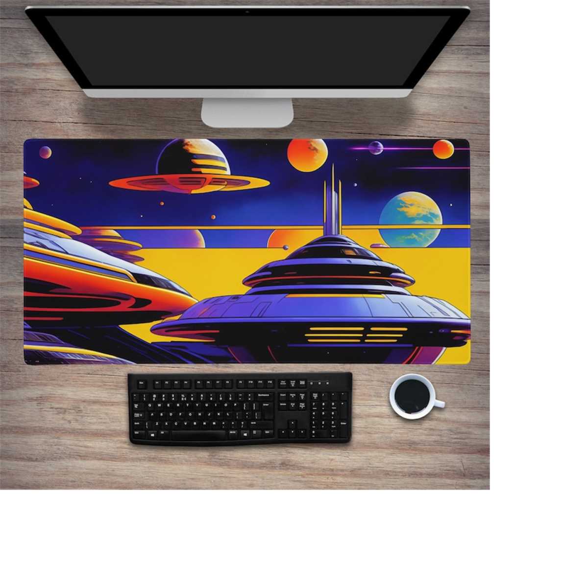 Fantasy Sci Fi Gaming Mousepad, Japanese Desk Mat Tokyo Stre | Inspire ...