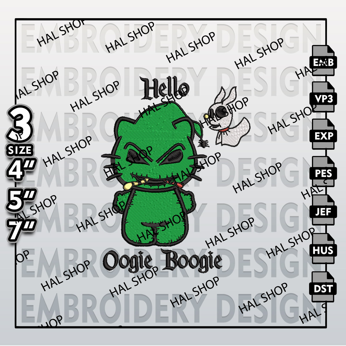 Halloween Machine Embroidery Pattern, Hello Oogie Boogie Emb | Inspire ...