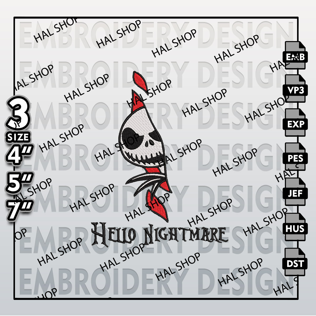 Halloween Machine Embroidery Files, Hello Nightmare Embroide | Inspire ...