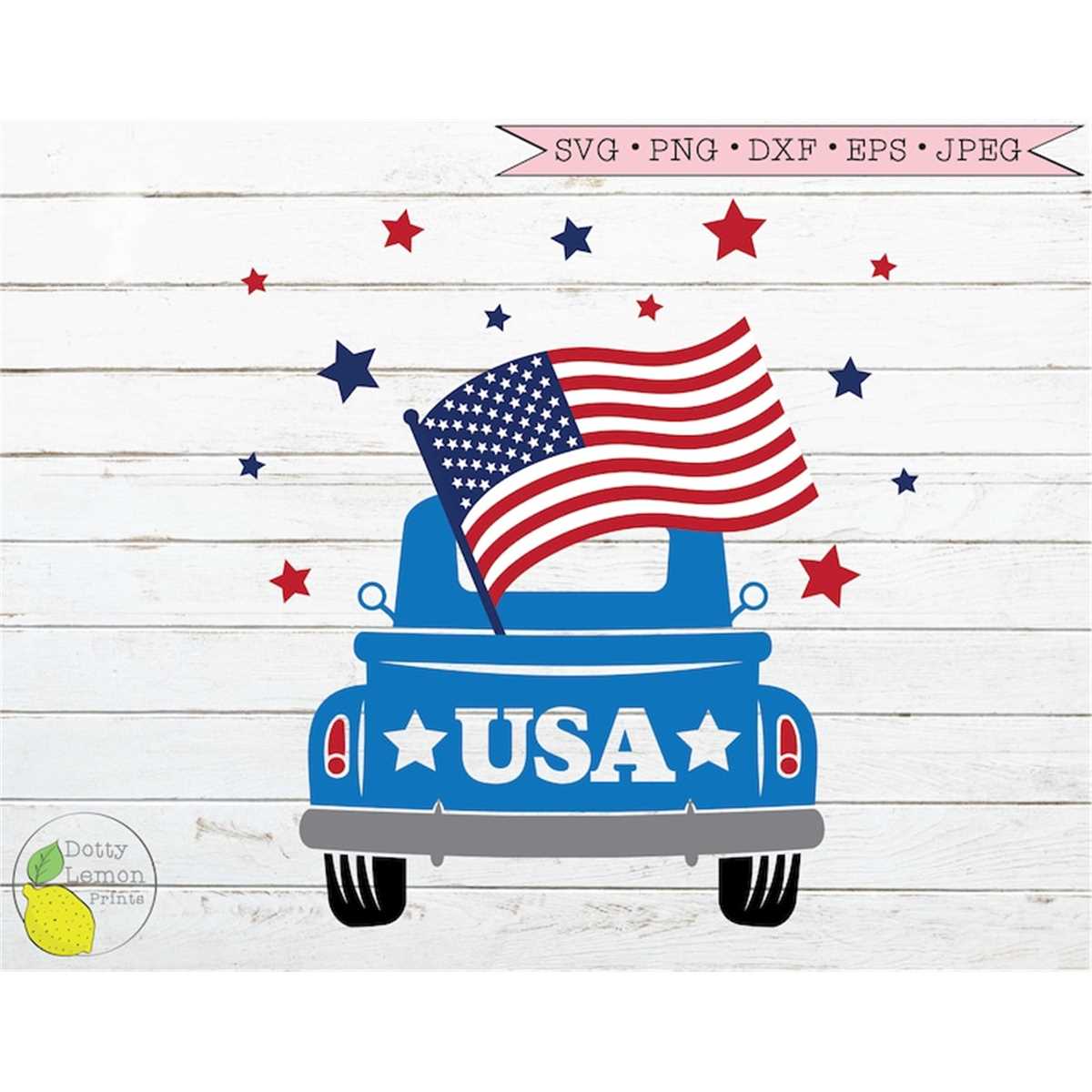 4th of July Truck svg, Summer svg Patriotic svg Amercian Fla | Inspire ...