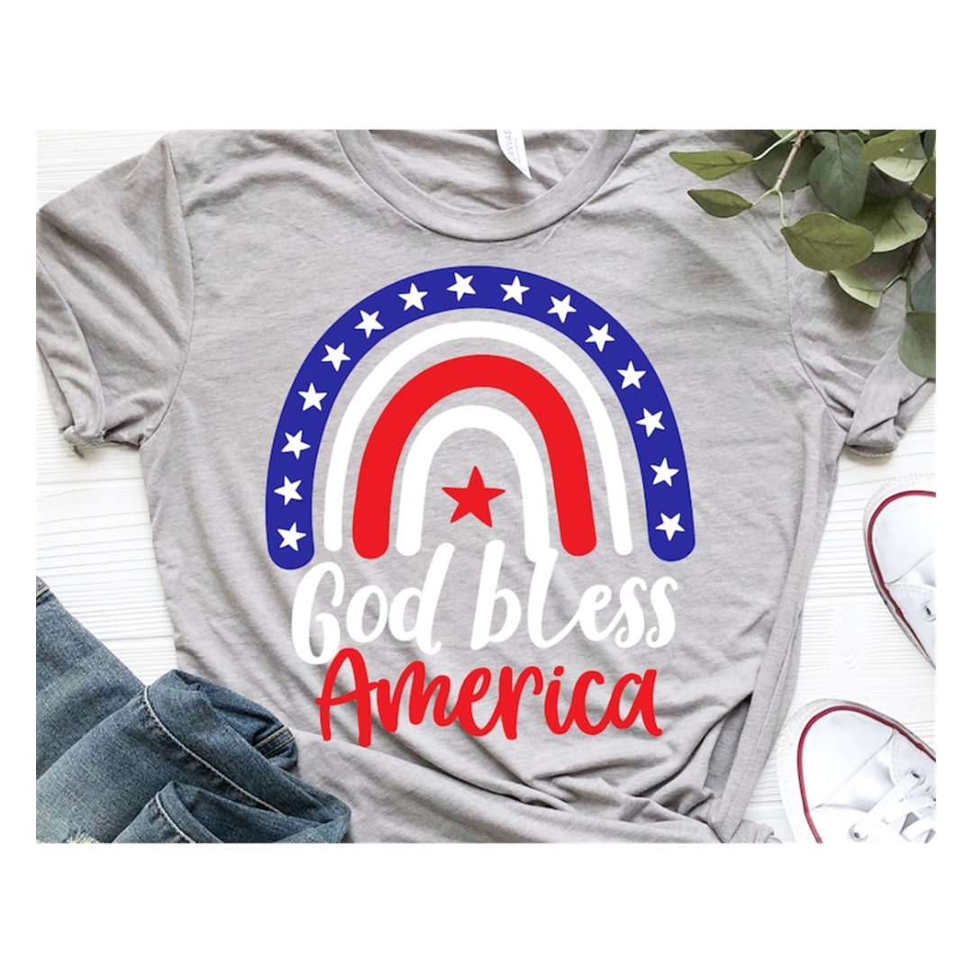 God Bless America Svg, Rainbow America Svg, 4th of July Svg, | Inspire ...