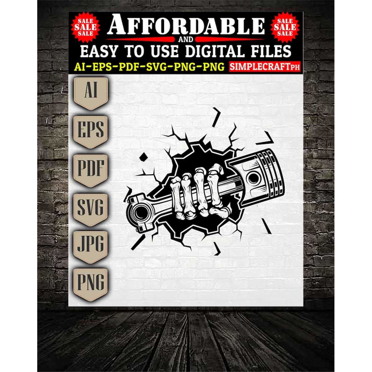 Smash Skeleton Piston Mechanic svg || Mechanic svg || Pisto | Inspire ...