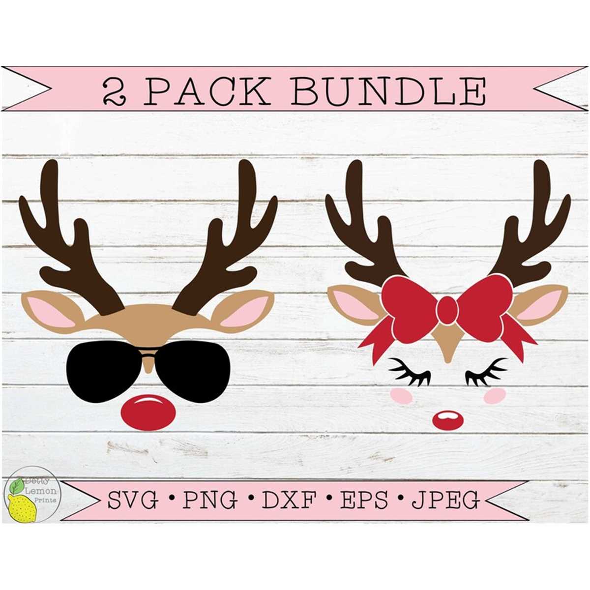 Christmas svg Bundle Reindeer Face svg Rudolph svg Reindeer | Inspire ...