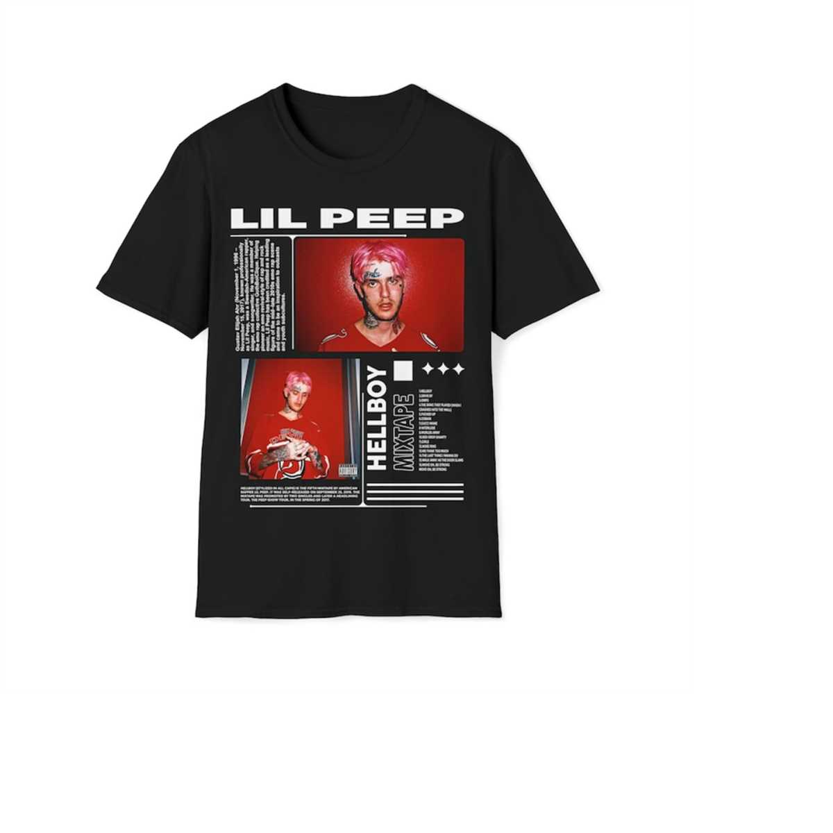 LIL PEEP Unisex Softstyle T-Shirt, Lil Peep Hellboy Rap Tee | Inspire ...