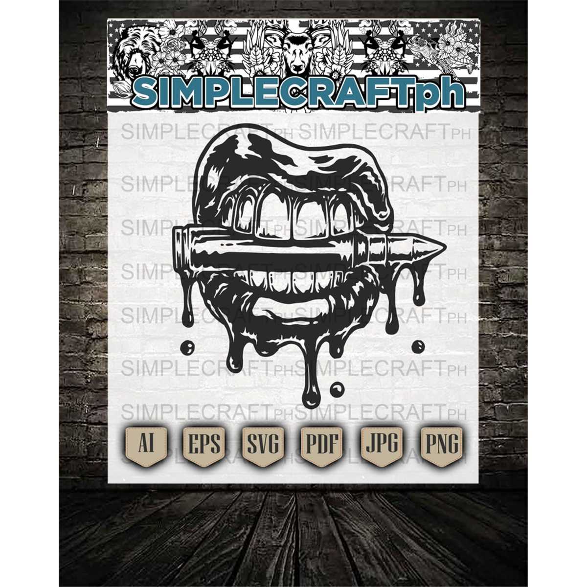 Dripping Lips || Bitting Bullet Svg || Dripping bullet || Li | Inspire ...