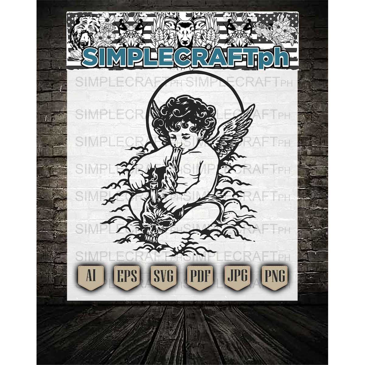 Angel Smoking Svg || 420 Smoking Svg || Cherubim Smoking Svg | Inspire ...