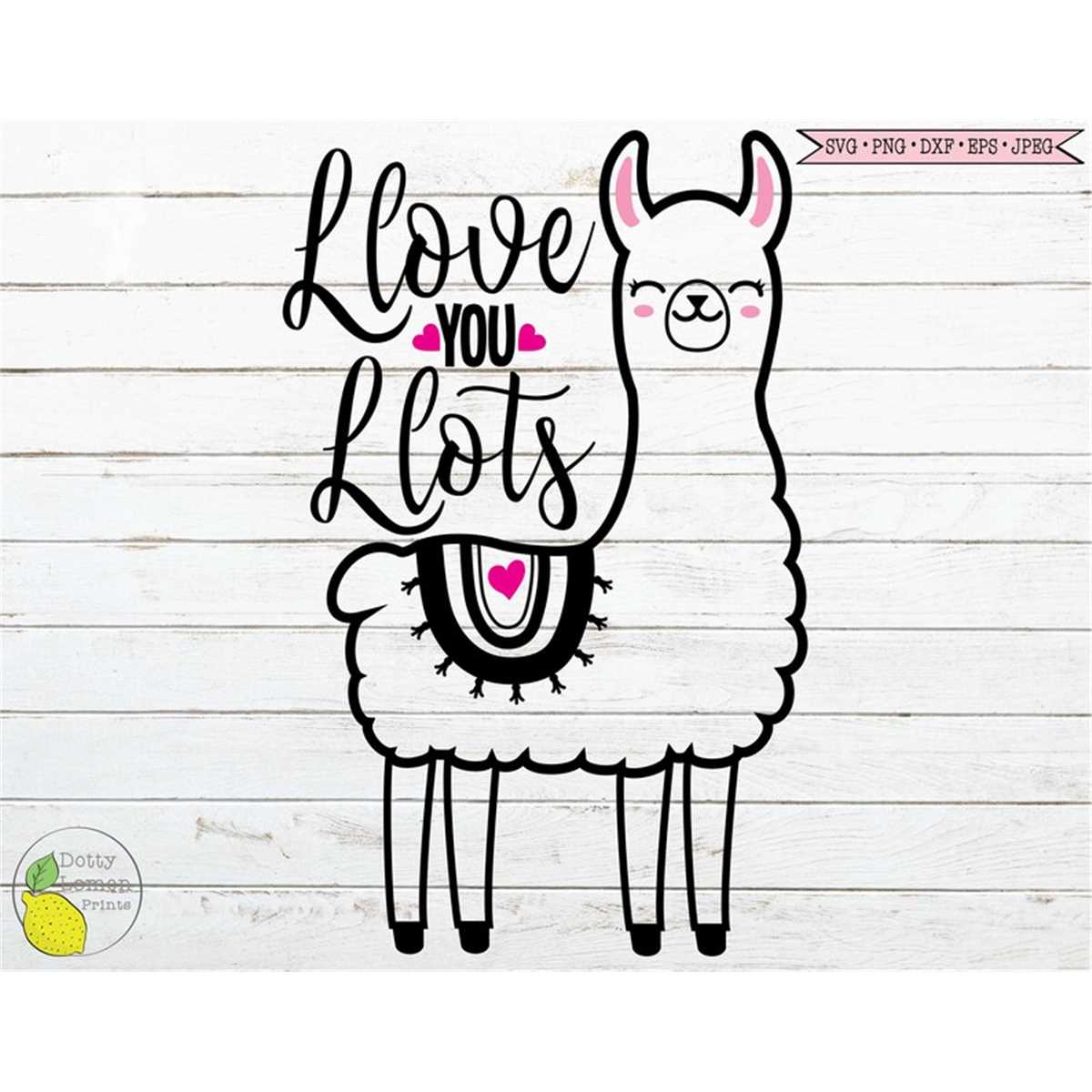 Llama Valentine SVG, Heart Valentines Day svg Llove you Llo | Inspire ...