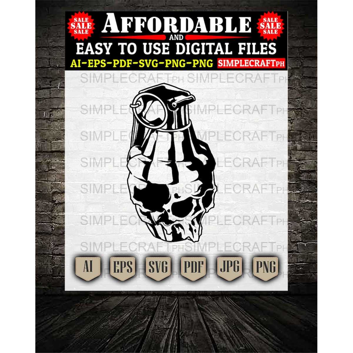 Skull Grenade svg || Marine Grenade svg || Hand Grenade svg | Inspire ...