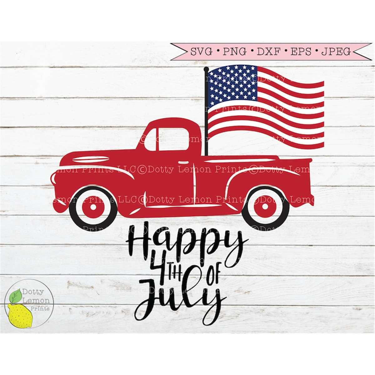 4th of July Truck svg Summer svg Patriotic svg Amercian Flag | Inspire ...