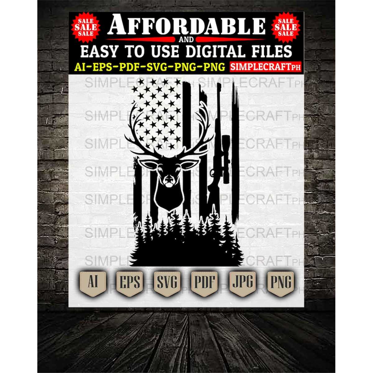 Distressed American Flag svg || hunting svg || deer svg || d | Inspire ...