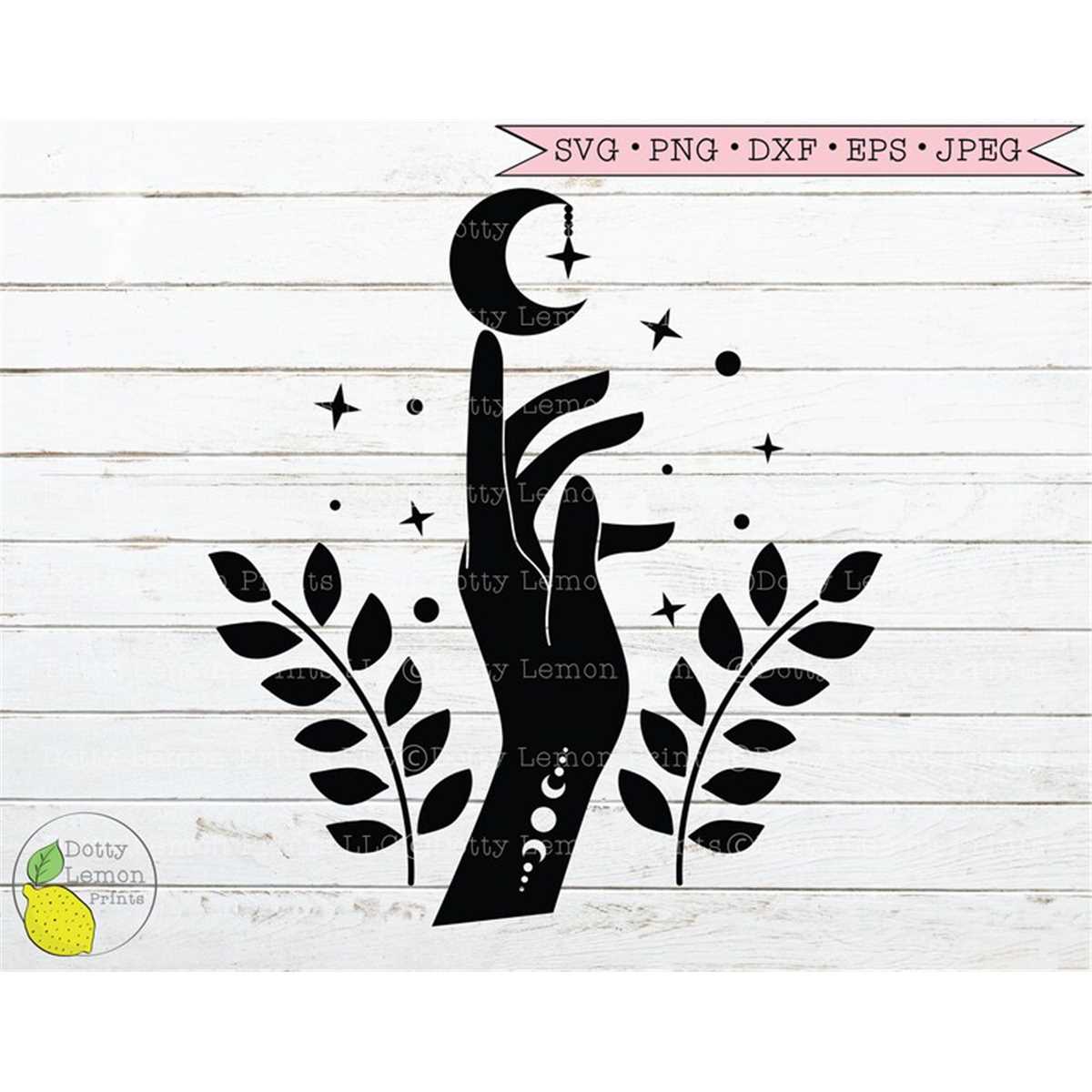 Celestial svg Mystical Witch Hand svg Boho Moon svg Hallowee | Inspire ...