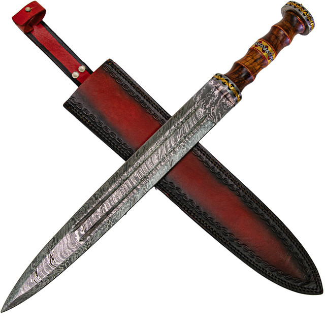 Ancient Conflict Gladius Style Medieval Roman Damascus Steel | Inspire ...
