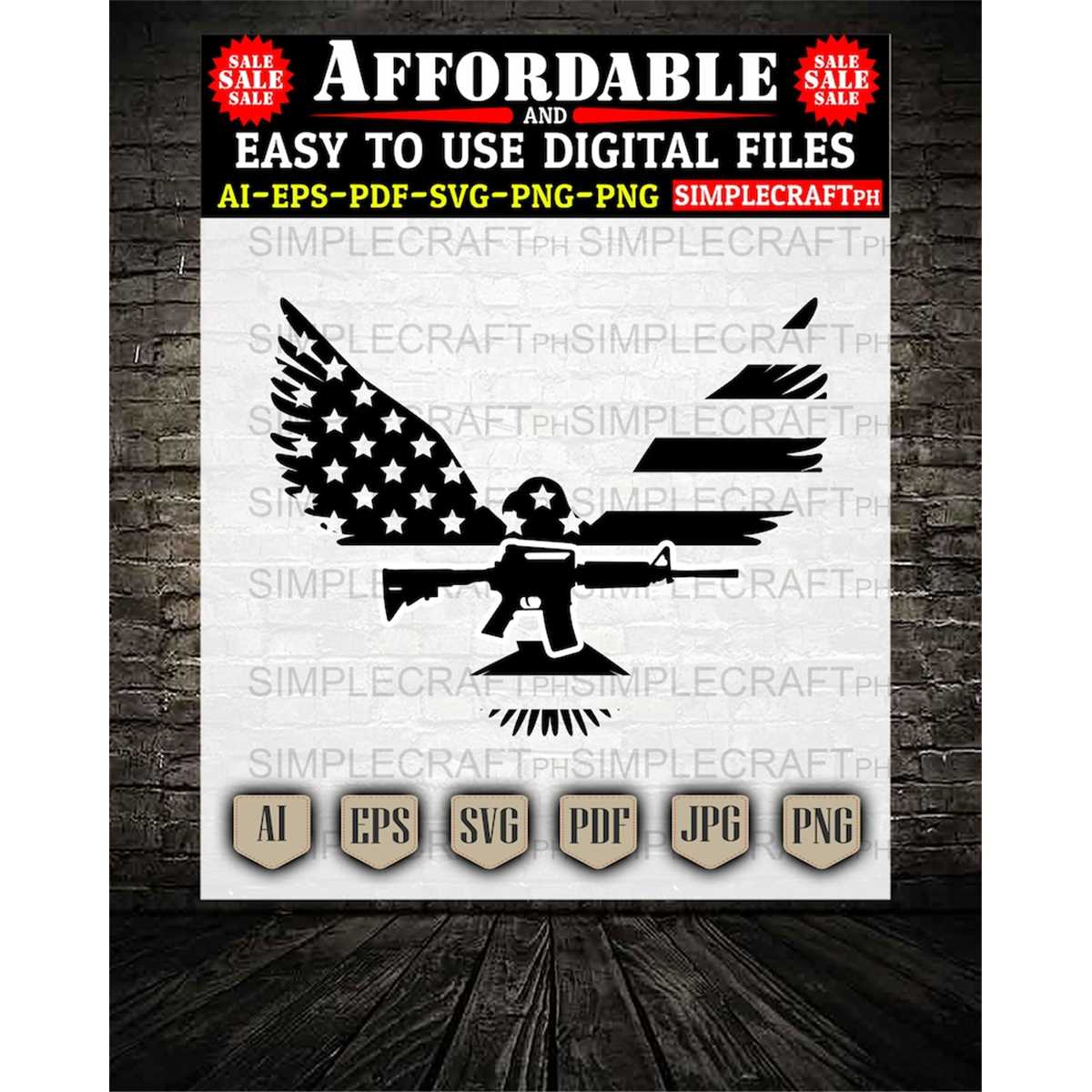 Eagle Svg || American Gun Flag svg || Rifle flag svg || Guns | Inspire ...