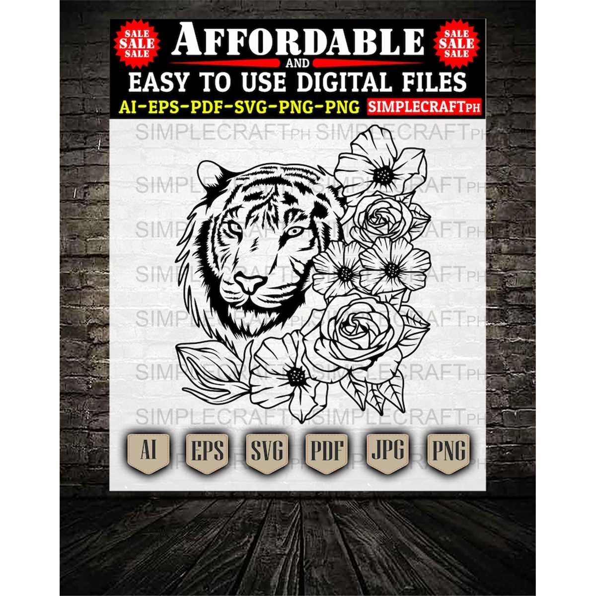 Tiger Decals || Zoo Animals svg || Floral Tiger Svg || Leo S | Inspire ...