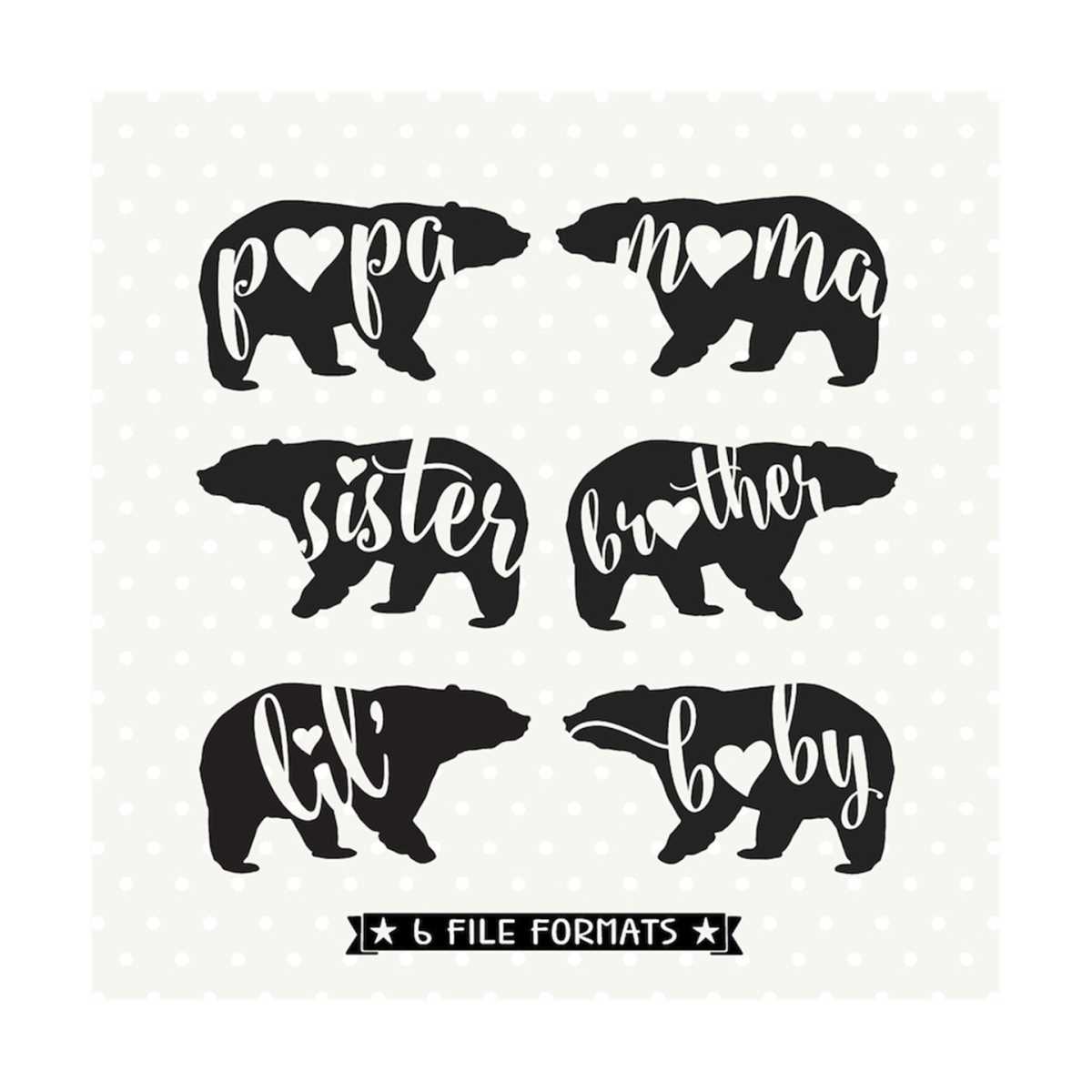 Bear Family DXF file, Bear Silhouette file, Bear Family file | Inspire ...