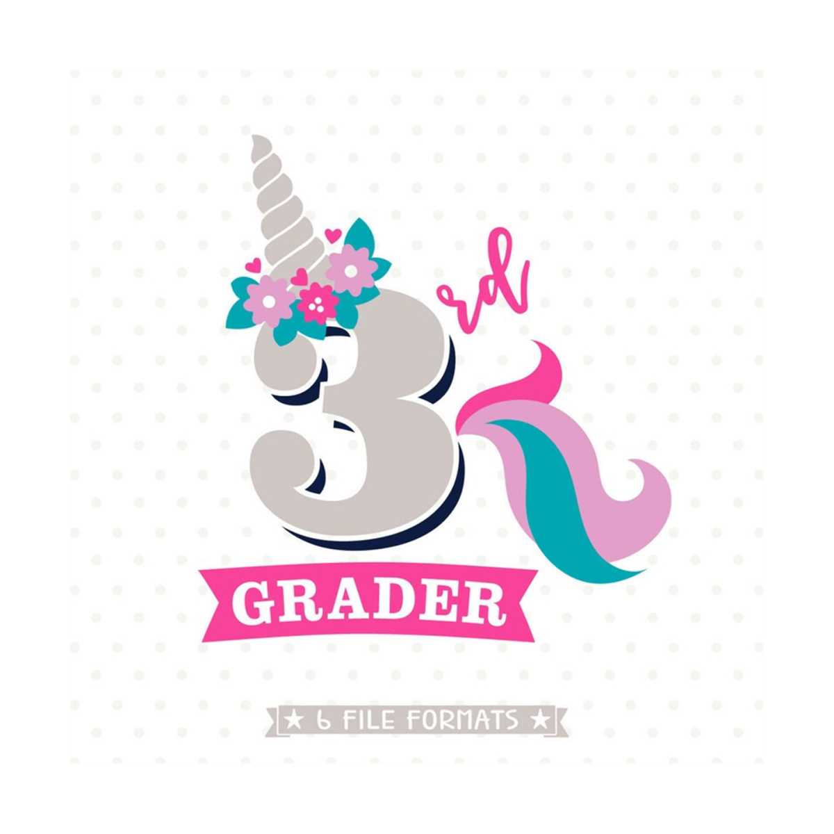 First Day of School SVG file, Unicorn SVG, 3rd Grade SVG, Ba | Inspire ...