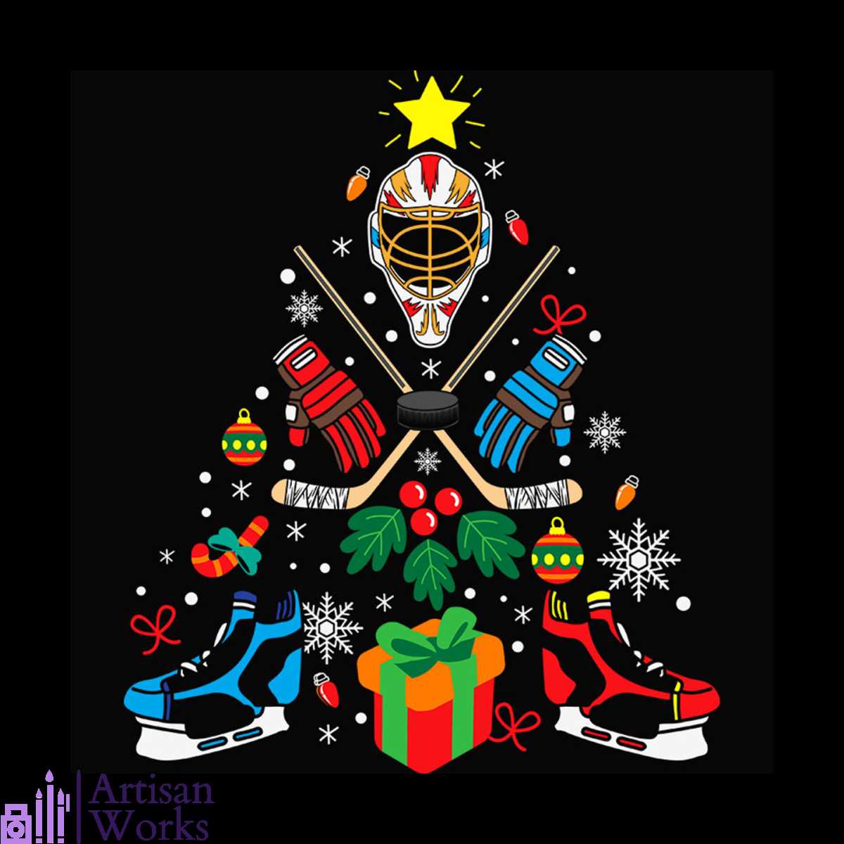 Ice Hockey Christmas Ornament Tree Svg, Christmas Svg, Ornam | Inspire ...