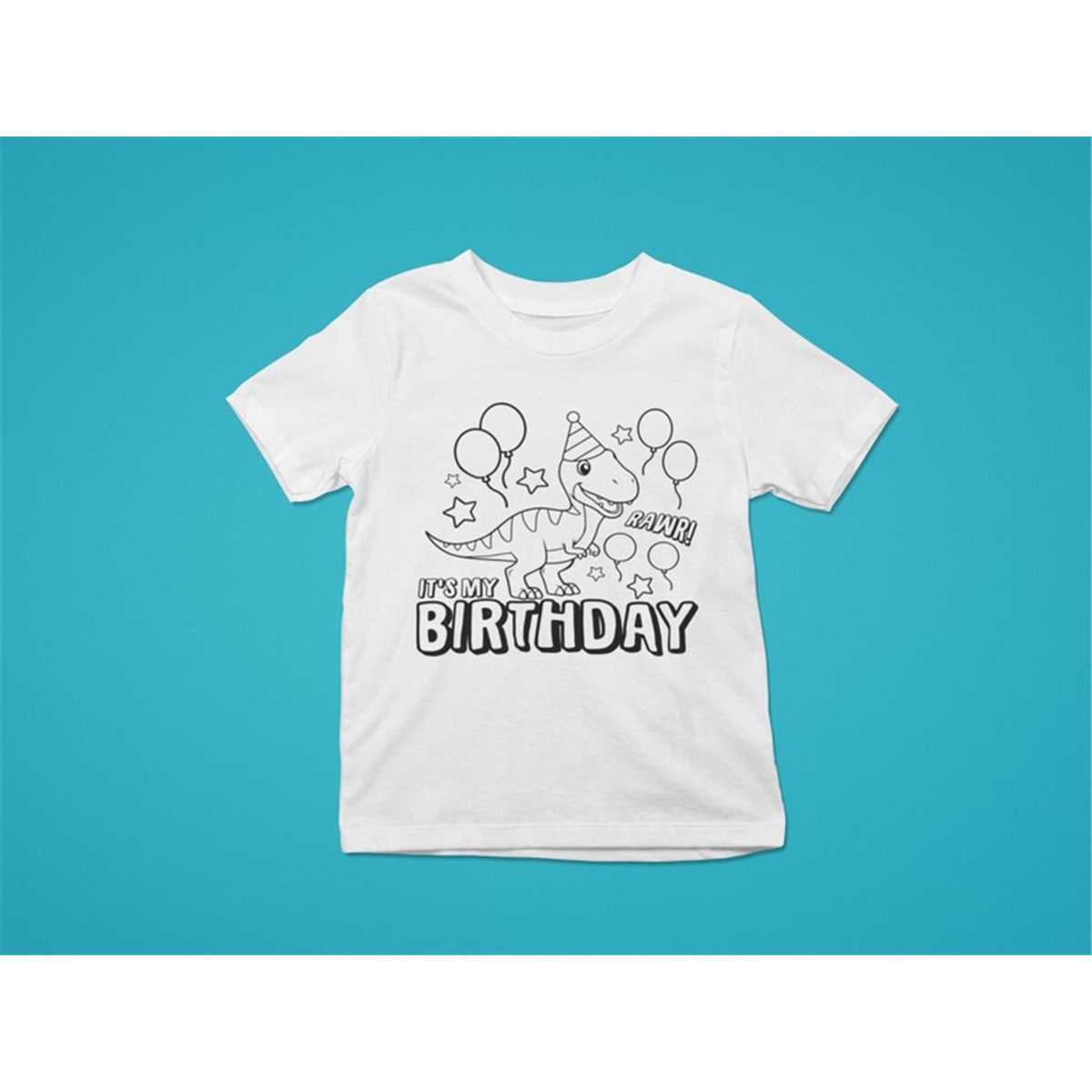 Rawr! It's My Birthday Coloring SVG, Coloring page, t-rex sv | Inspire ...