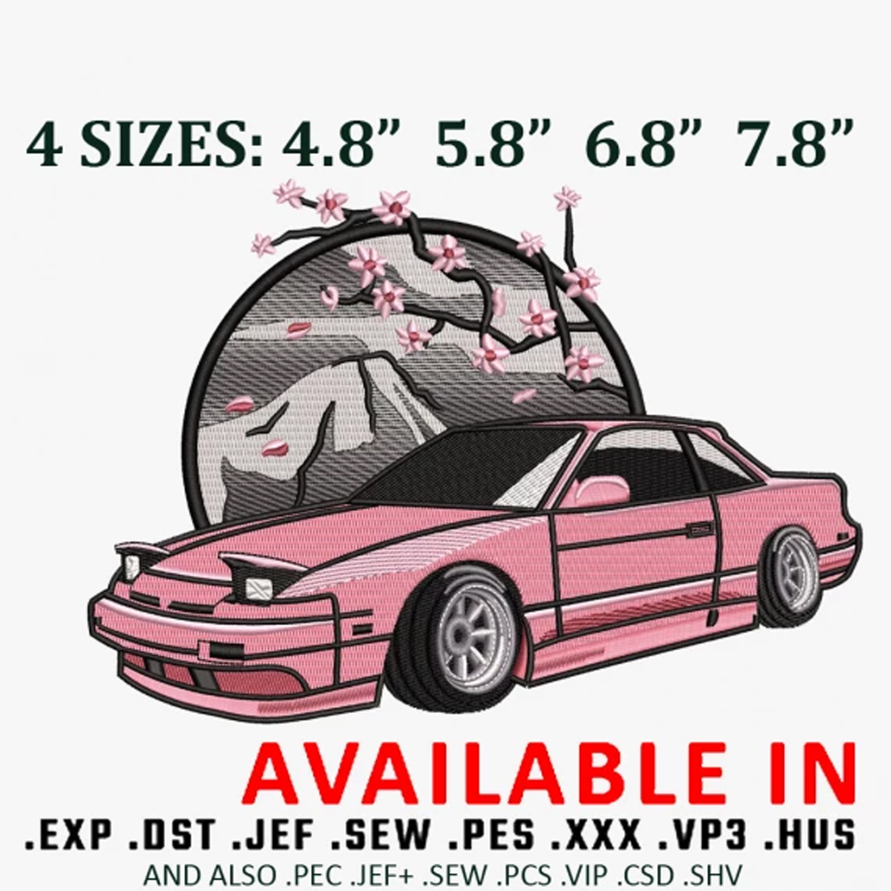 Nissan pink car 180sx embroidery design, Car design, Embroid | Inspire ...