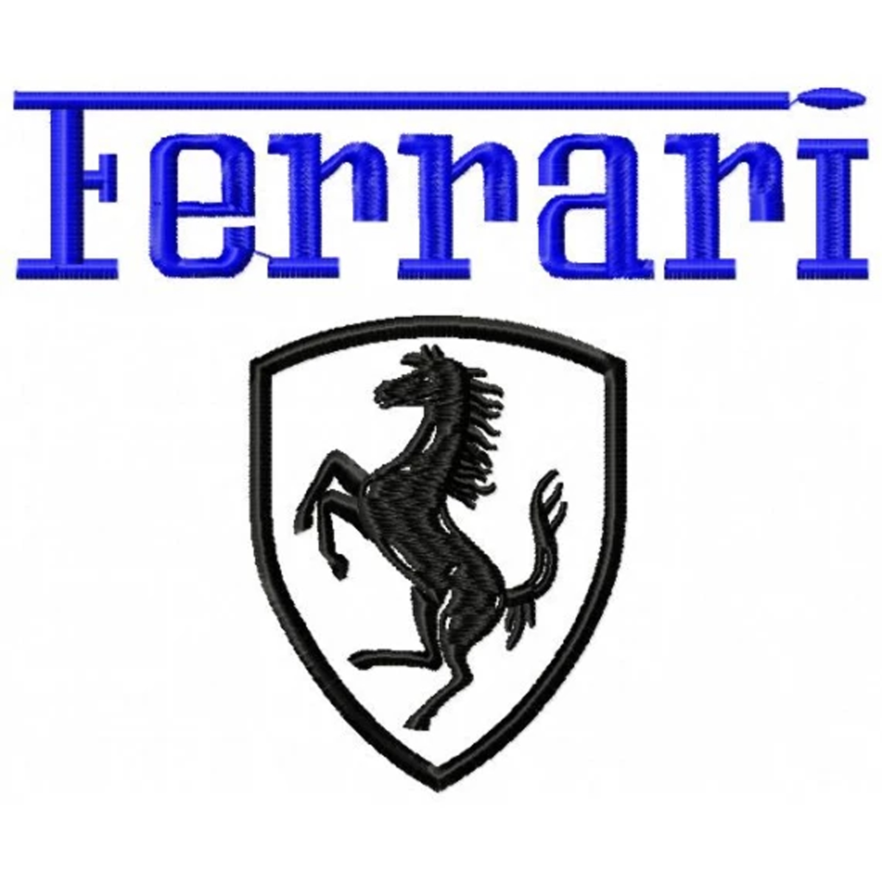 Ferrari blue logo embroidery design, Car design, Embroidered | Inspire ...