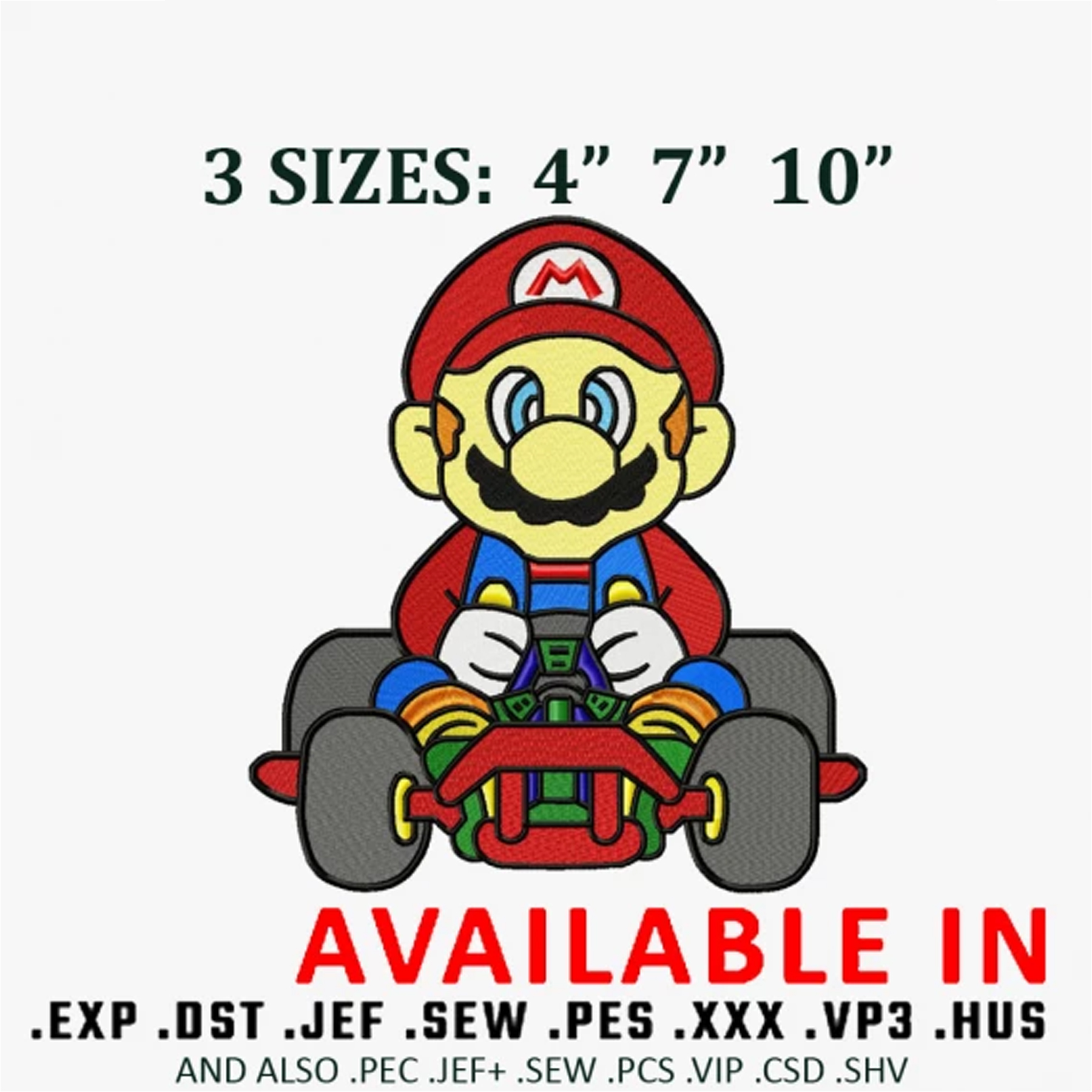 Super mario car embroidery design, Car design, Embroidered s | Inspire ...