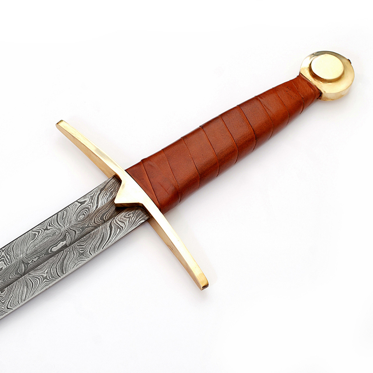 Full Tang Wolfskin Raider Handmade Damascus Steel Viking Swo - Inspire ...