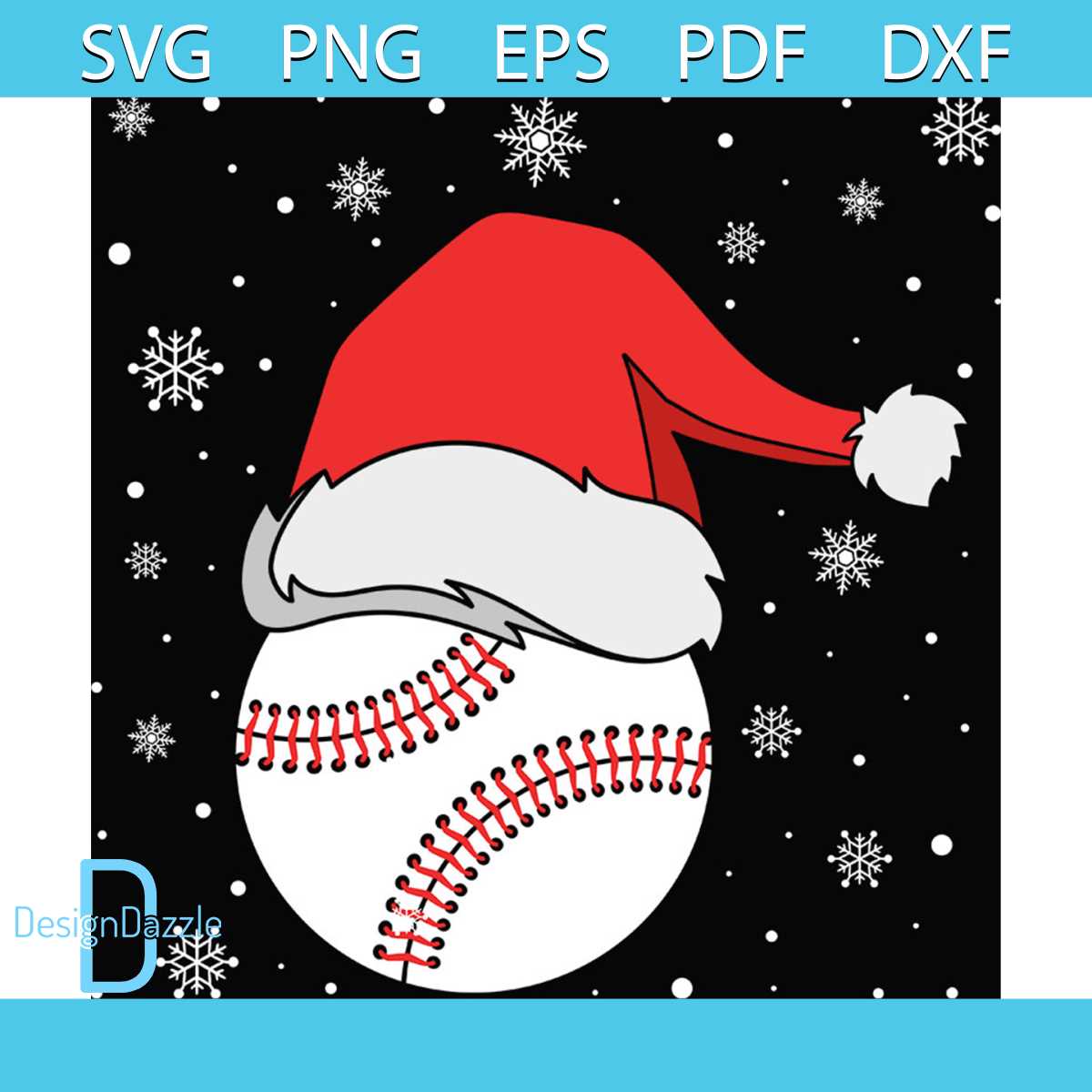 Baseball Santa Hat Pajama Chritsmas Svg, Christmas Svg, Base | Inspire ...