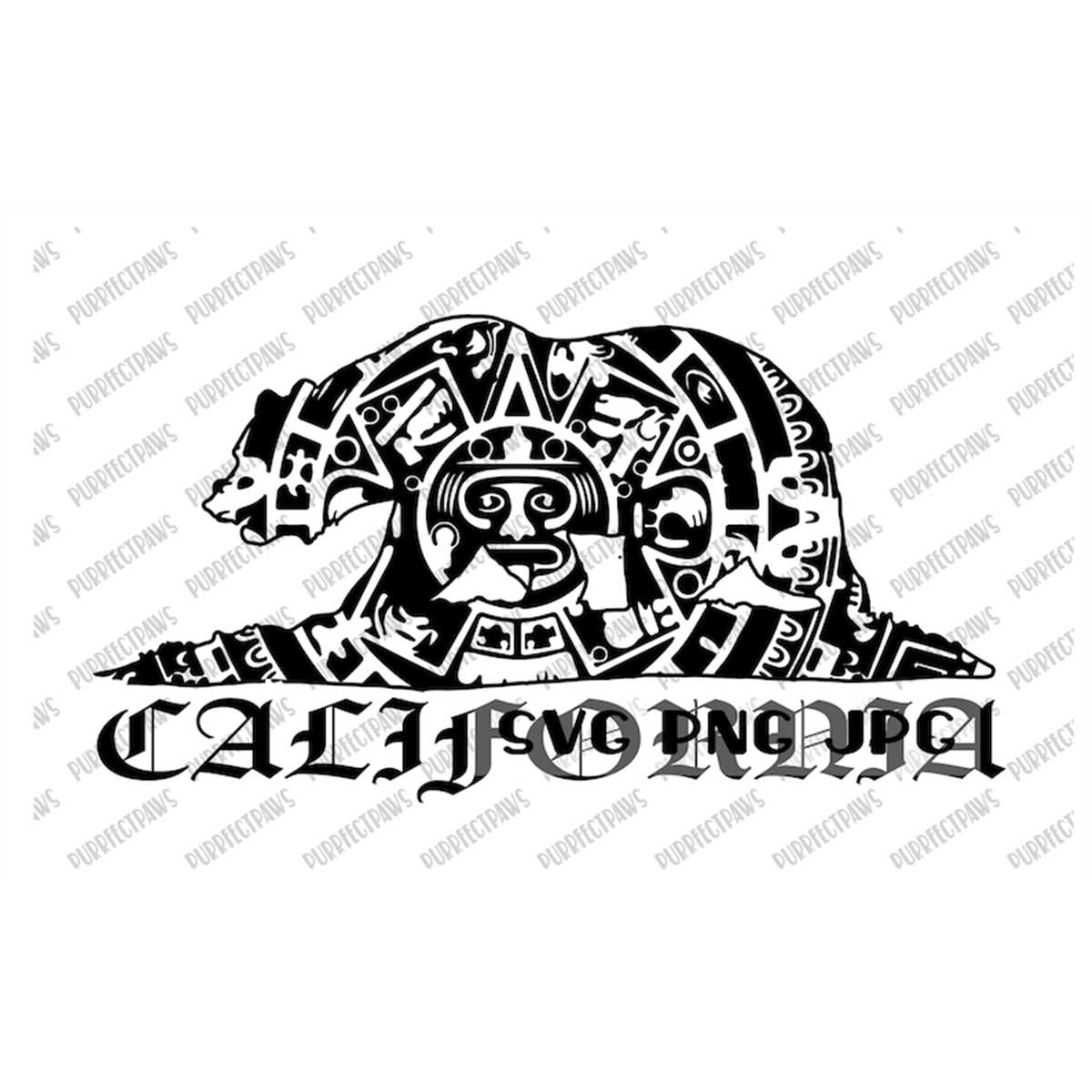 California Bear With Aztec Pattern SVG, Digital Cut File, Su - Inspire ...