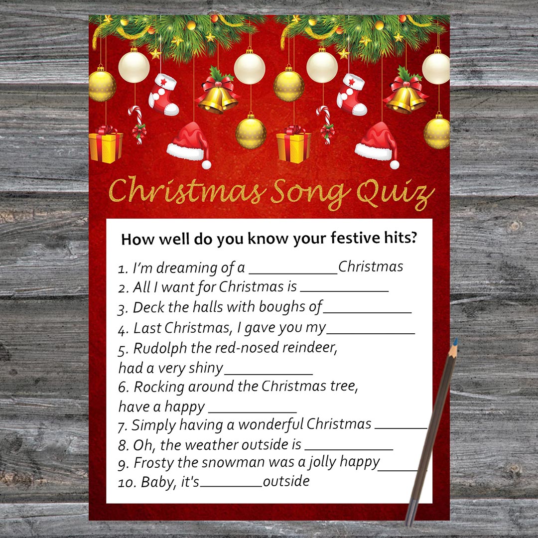 Christmas party games,Christmas Song Trivia Game Printable,G - Inspire ...