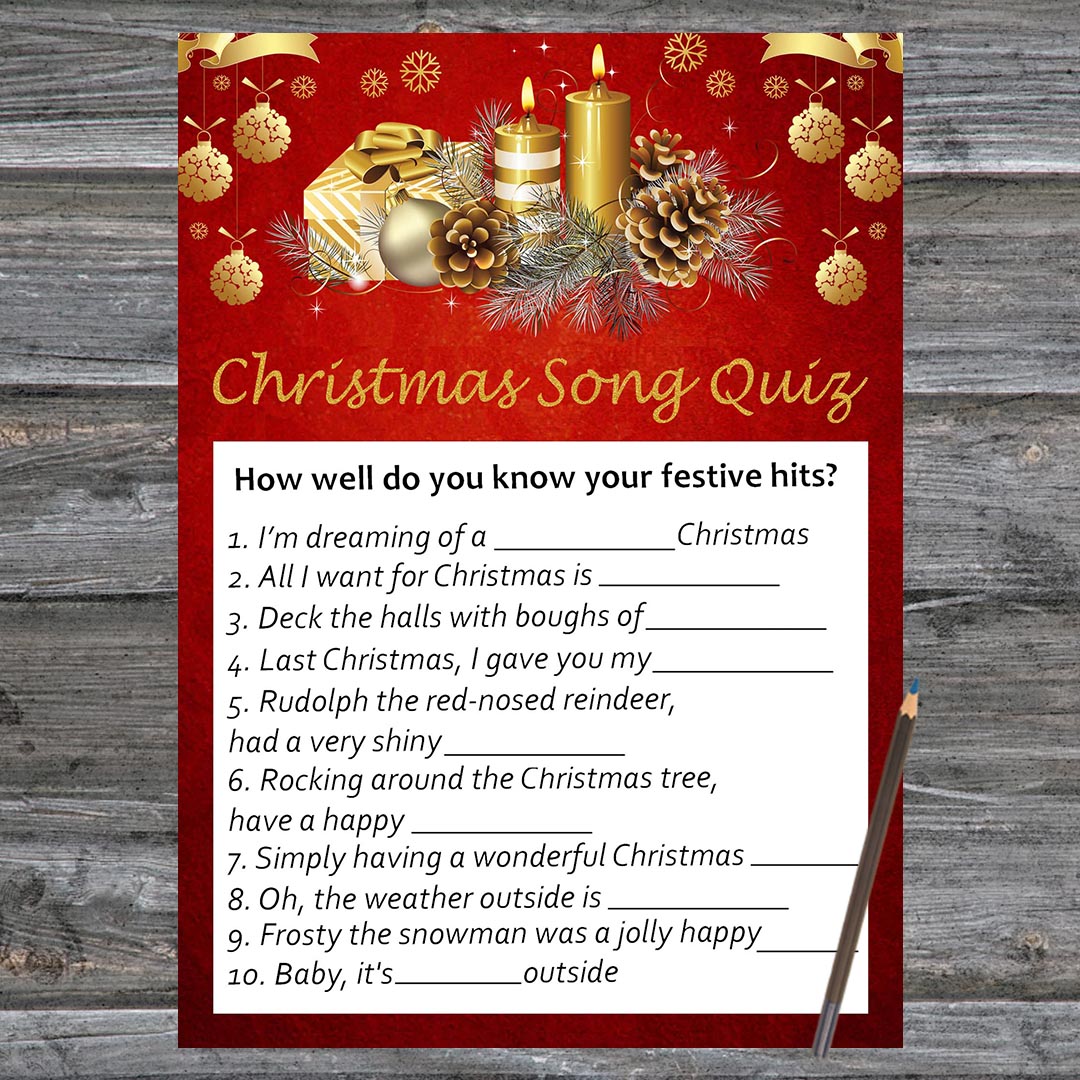 Christmas party games,Christmas Song Trivia Game Printable,G | Inspire ...