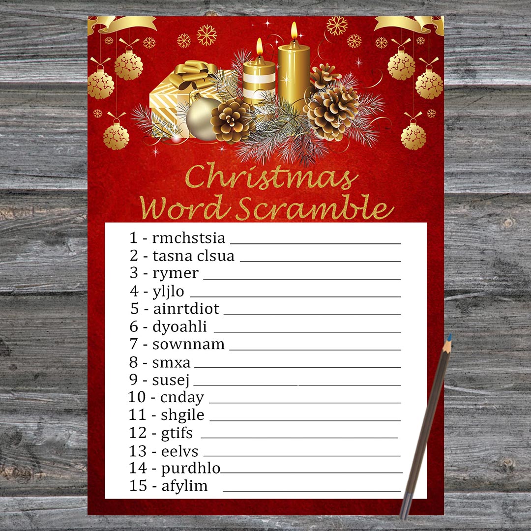 Christmas party games,Christmas Word Scramble Game Printable - Inspire ...