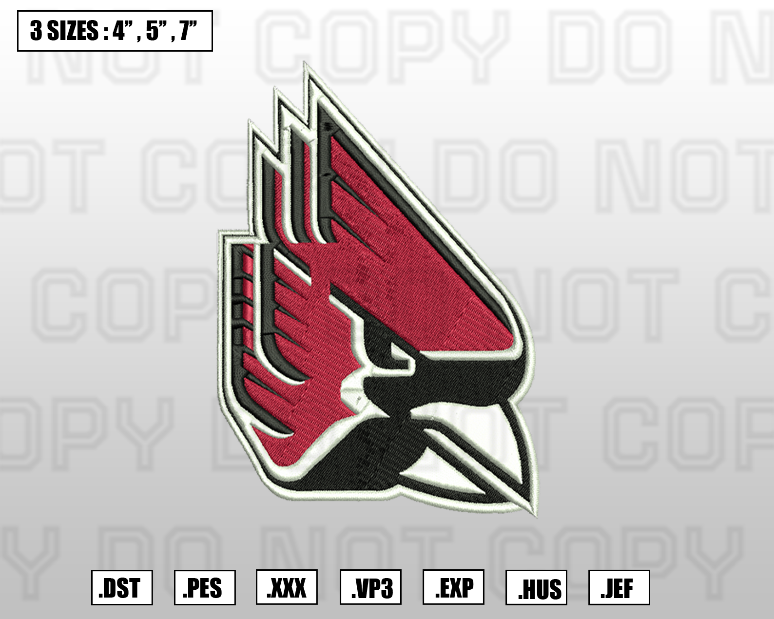 Ball State Cardinals Embroidery Designs, NCAA Logo Embroider - Inspire ...