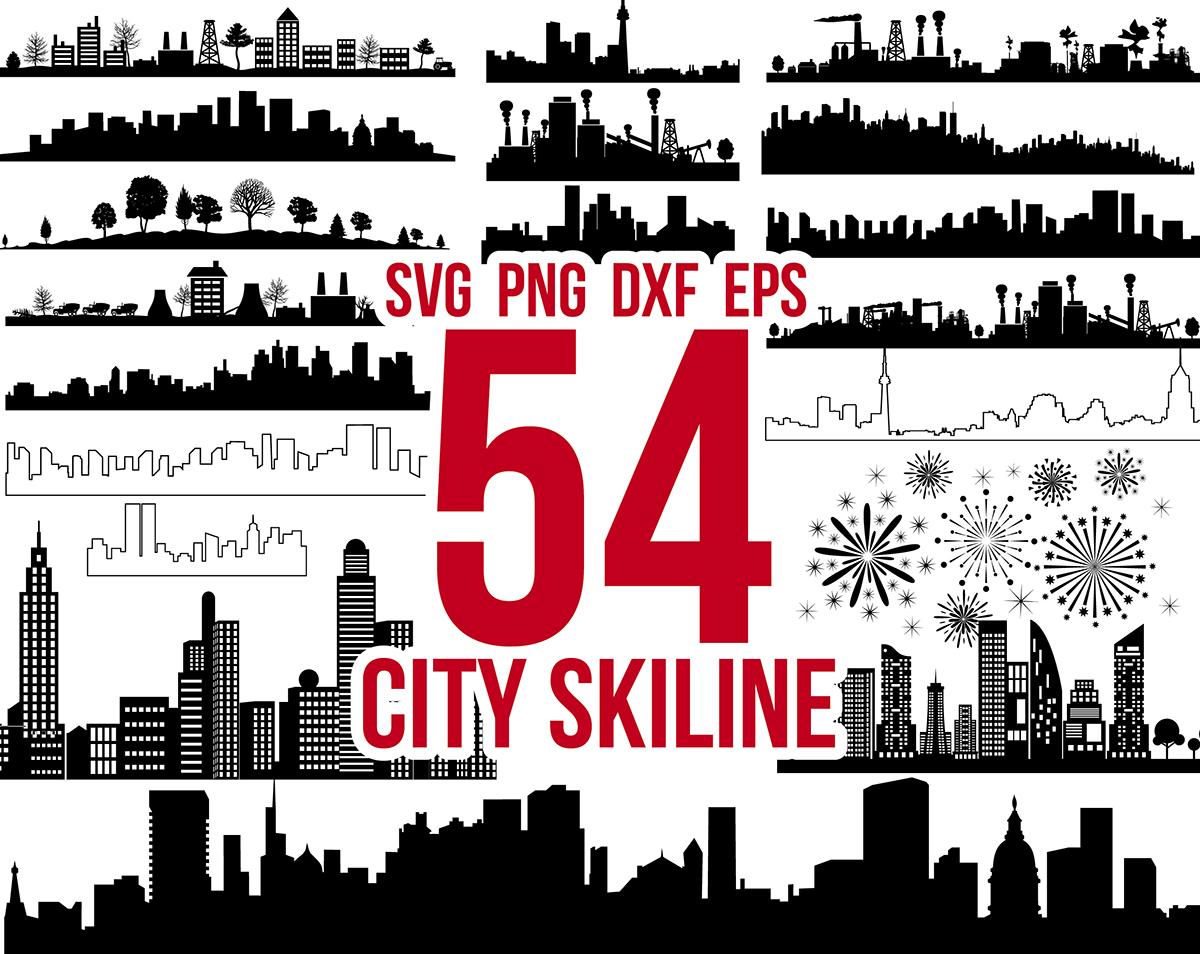 US City Skyline svg Bundle, Skyline svg, City Scape, US Citi - Inspire ...