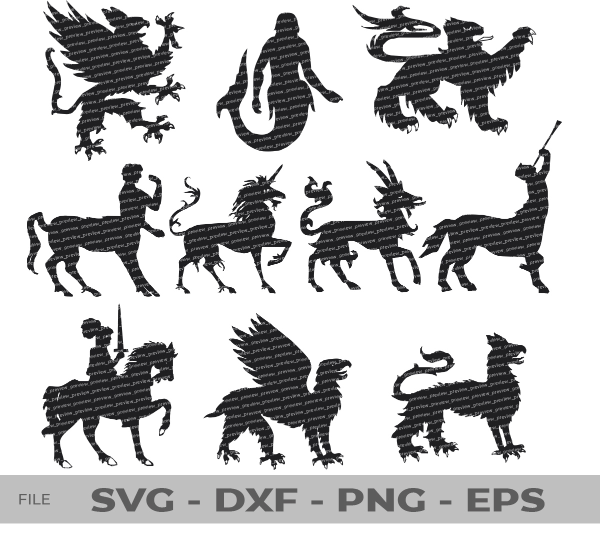 Heraldic Animals SVG Bundle, Herald Animals Silhouette svg, - Inspire ...